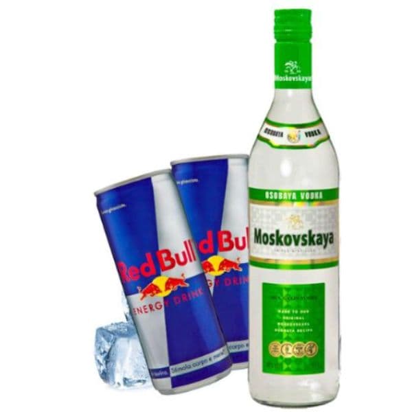 Moskovskaya - Vodka Red Bull Kit - per 10 persone - con anche il ghiaccio